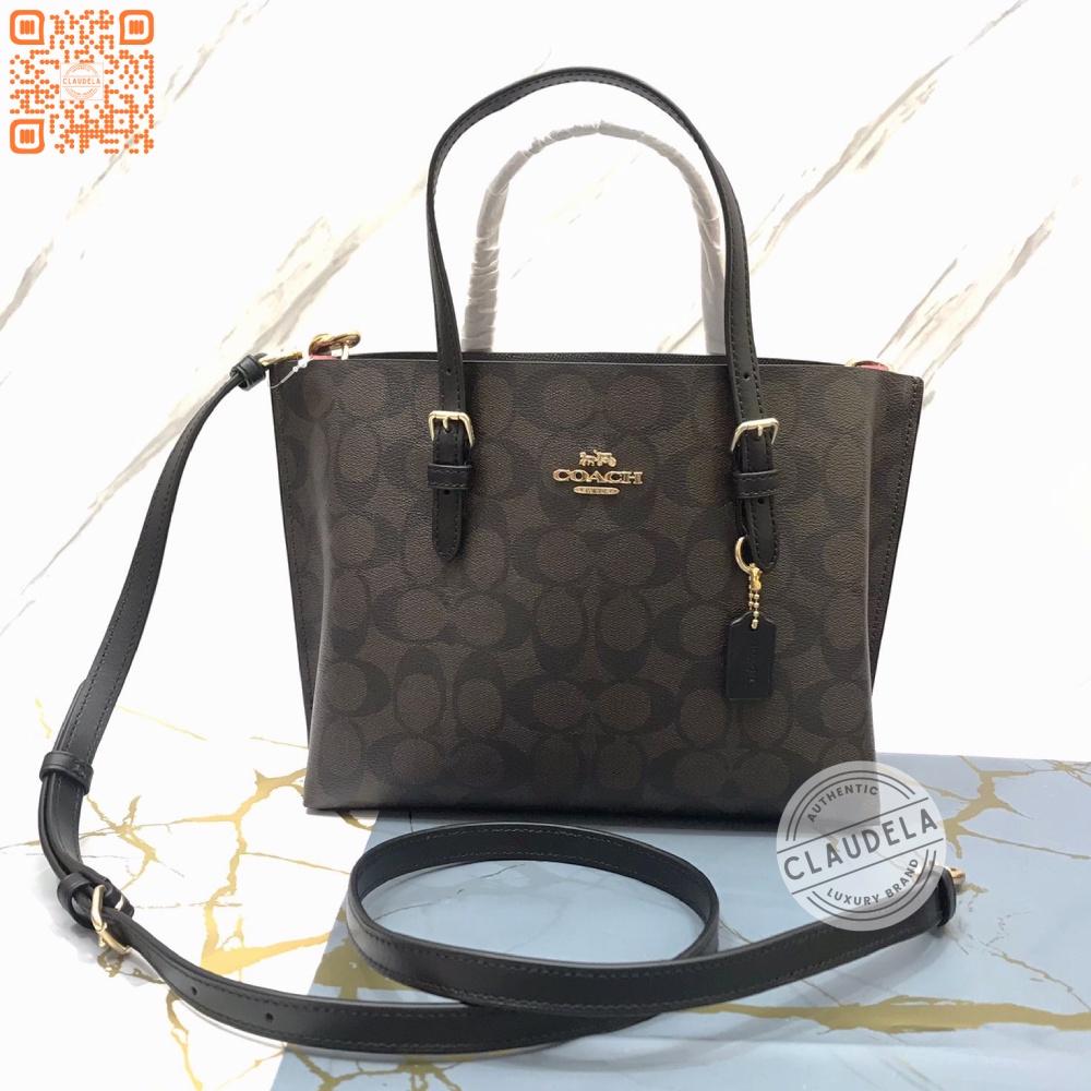 Jual COACH Signature Mollie 25 Brown Black | Shopee Indonesia
