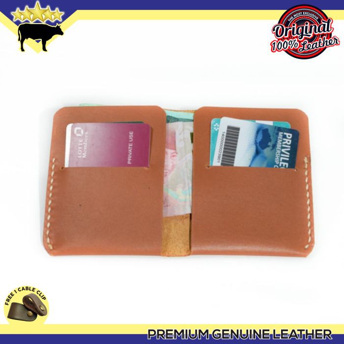 Jual DOMPET PRIA KULIT ASLI HANDMADE WARNA BROWN TAN DESIGN MINIMALIST ...