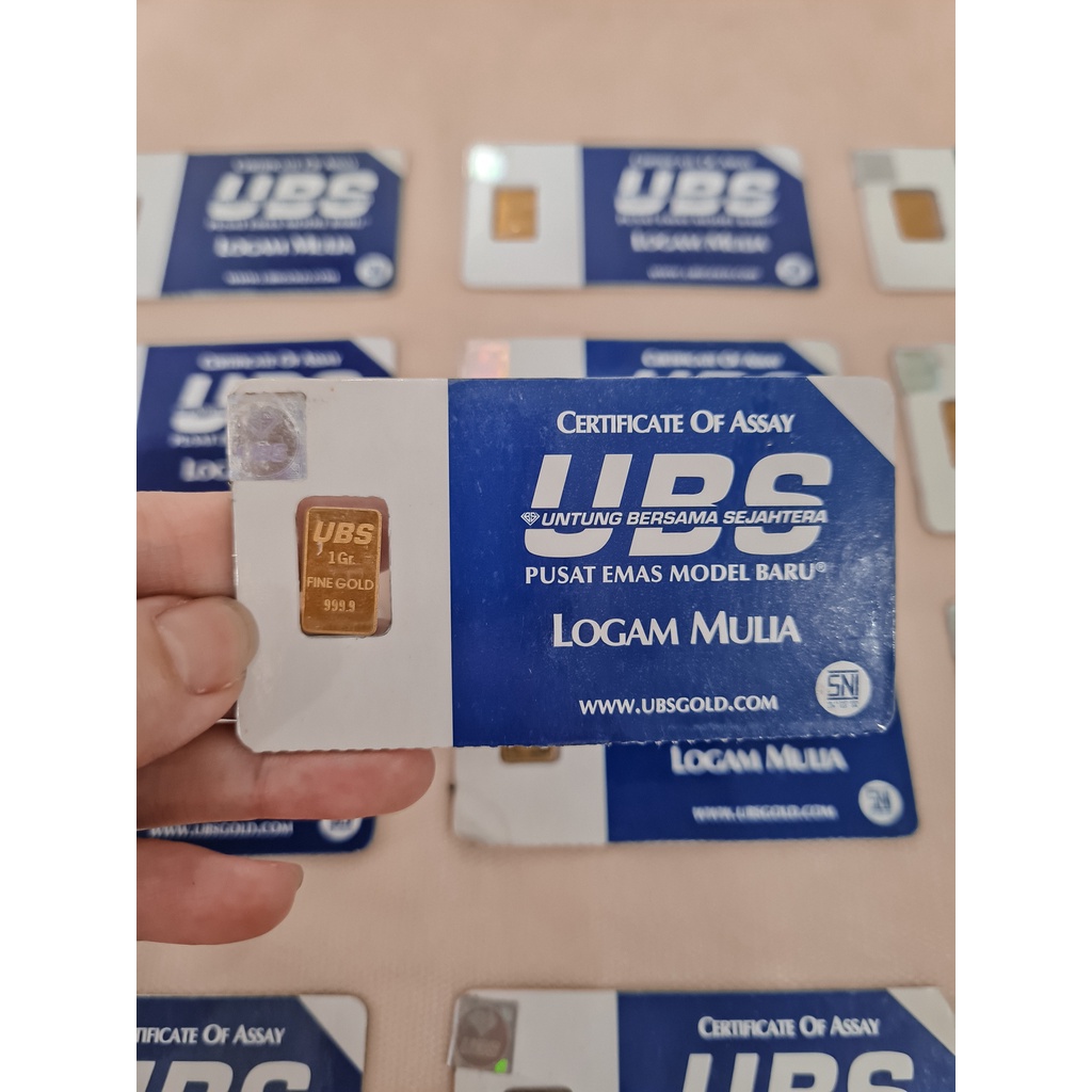 Jual 1 Gram UBS Lm Logam Mulia Emas Batangan Investasi Sertifikat Asli ...