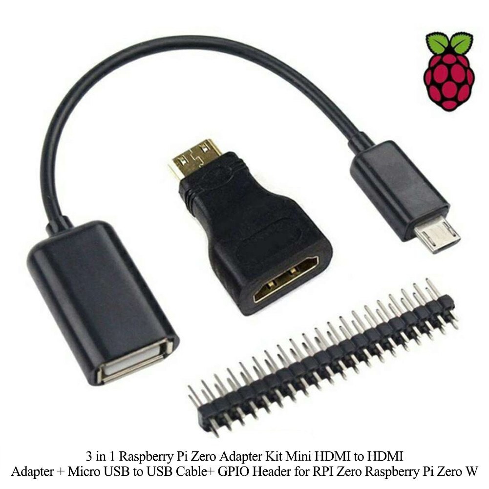 Jual 3 in 1 Raspberry Pi Zero Adapter Mini HDMI Adapter + Micro USB OTG + GPIO Header | Shopee ...