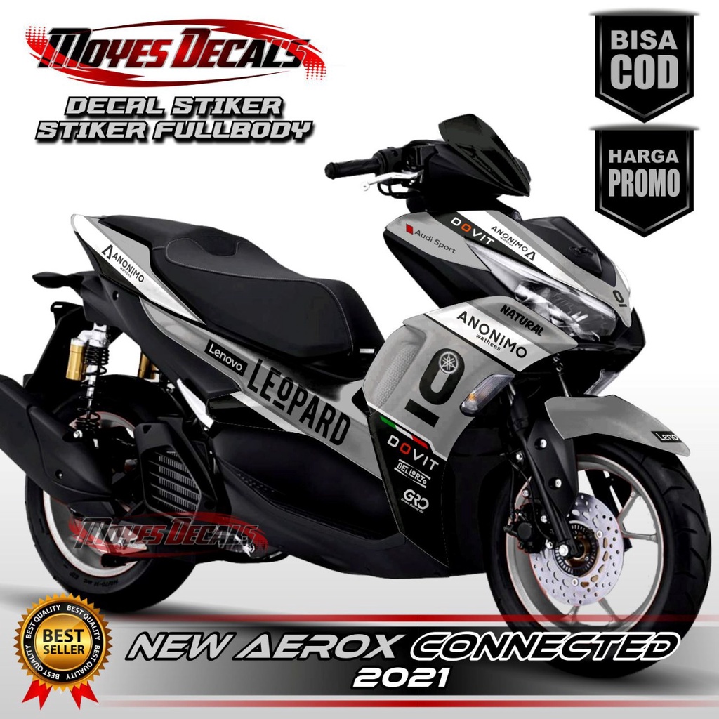 Jual Stiker Aerox connected 2021 full body variasi warna leopard abu ...