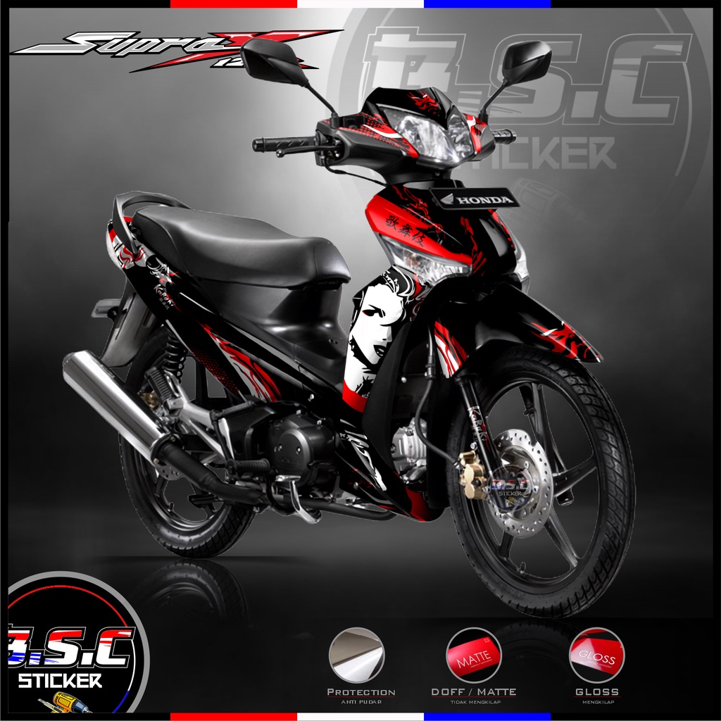 Jual Sticker Decal FULL BODY Supra 125 Old Supra Injeksi Motif Kabuki ...
