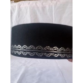 Jual peci songkok tenun songket motif ombak model lonjong warnah ...