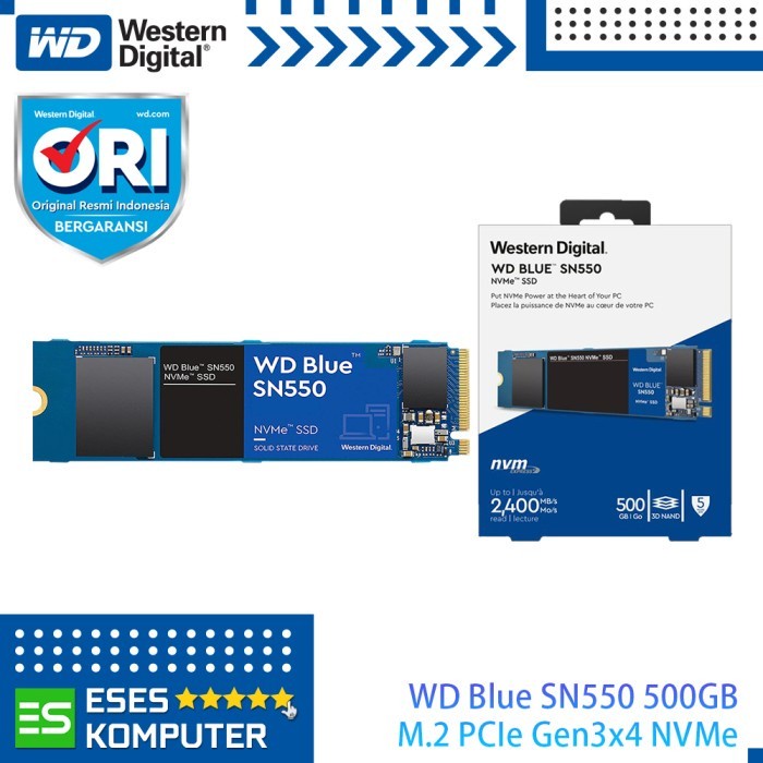 Jual SSD WD Blue SN550 500GB M.2 2280 PCIe Gen3 x4 NVMe | Shopee Indonesia