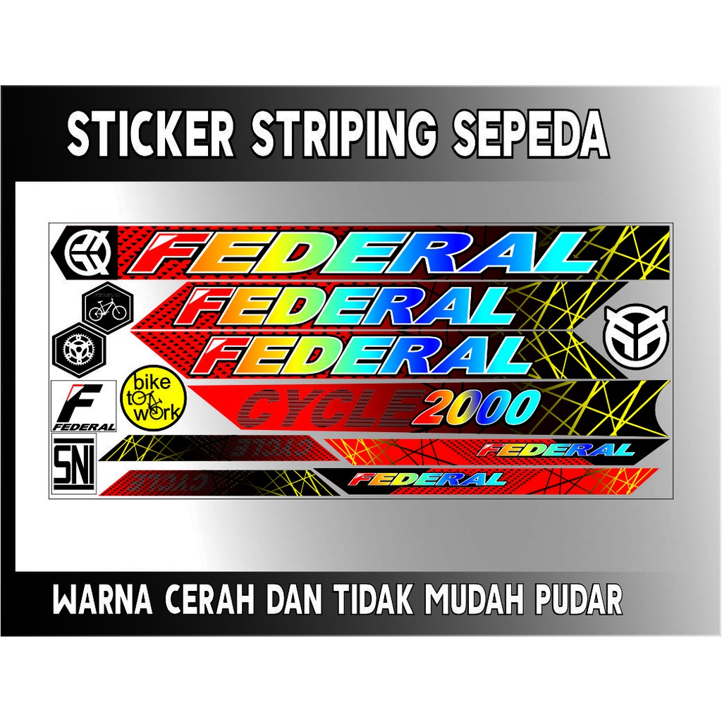 Jual VARIASI STRIPING SEPEDA DECAL BIKE CUSTOM FEDERAL | Shopee Indonesia