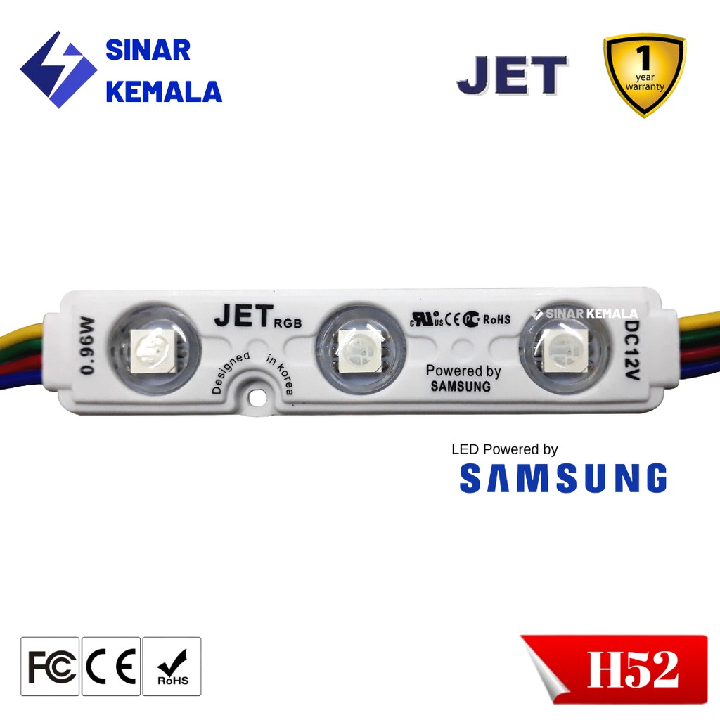 Jual JET LED Modul SAMSUNG 3 Mata RGB 5050 12V DC 0.72W | Shopee Indonesia