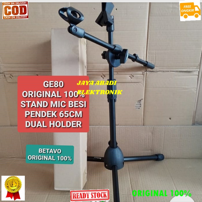 Jual G80 ORIGINAL BETAVO STAND MIC 65 CMMIK DUAL DOBEL DOUBLE KAKI TIGA HOLDER STANDING ...