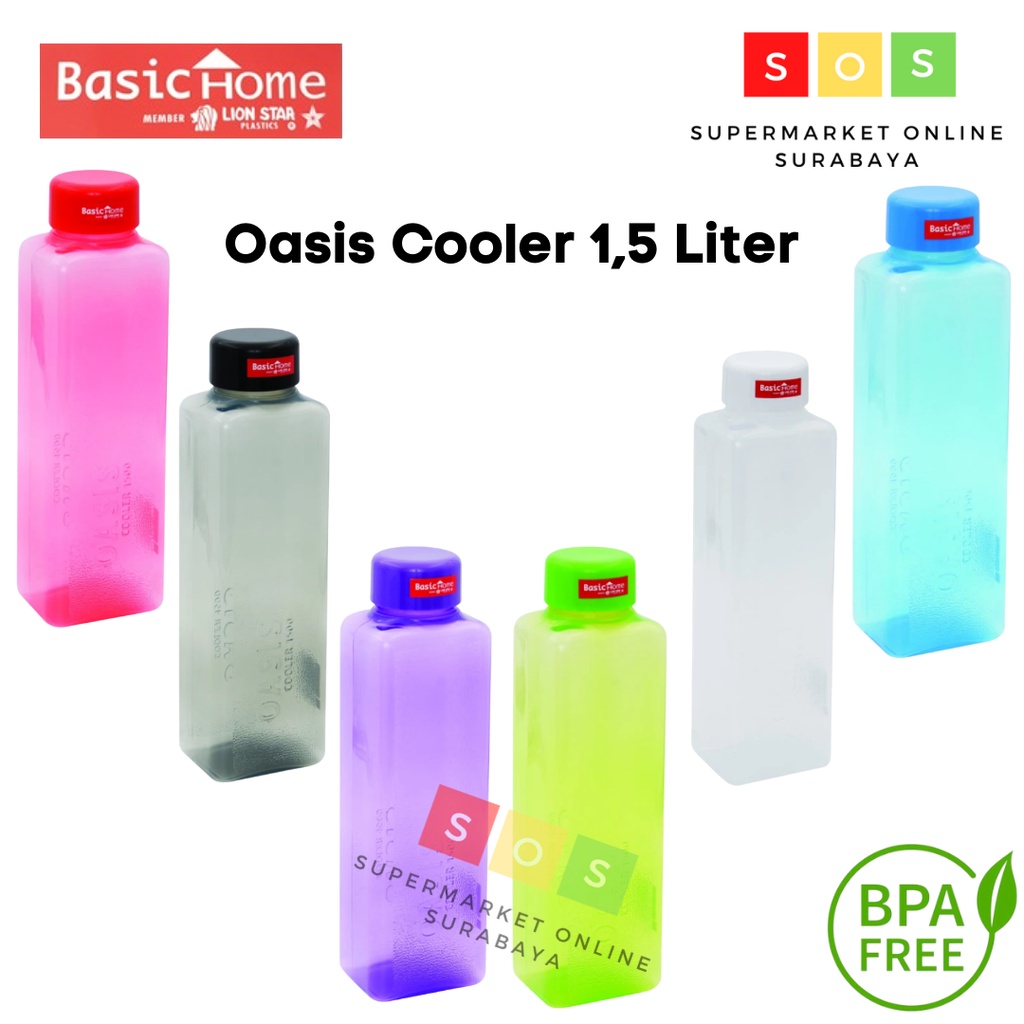 Jual Botol Air Kulkas Bahan Plastik Tebal Basic Home Oasis Cooler 1,5 Liter | Shopee Indonesia