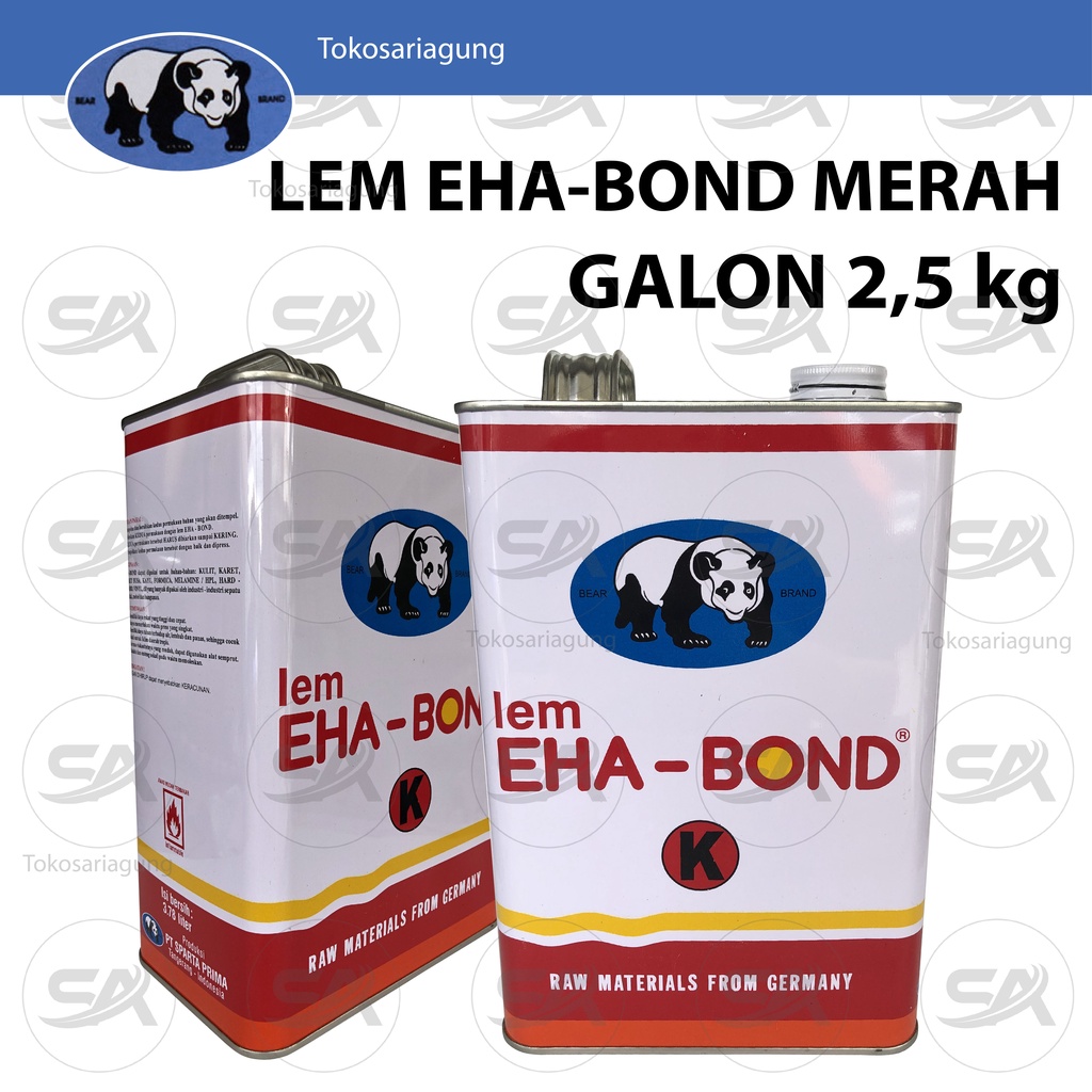 Jual LEM EHA-BOND GALON 2,5kg - LEM KUNING SERBAGUNA KAIN KULIT IMITASI ...