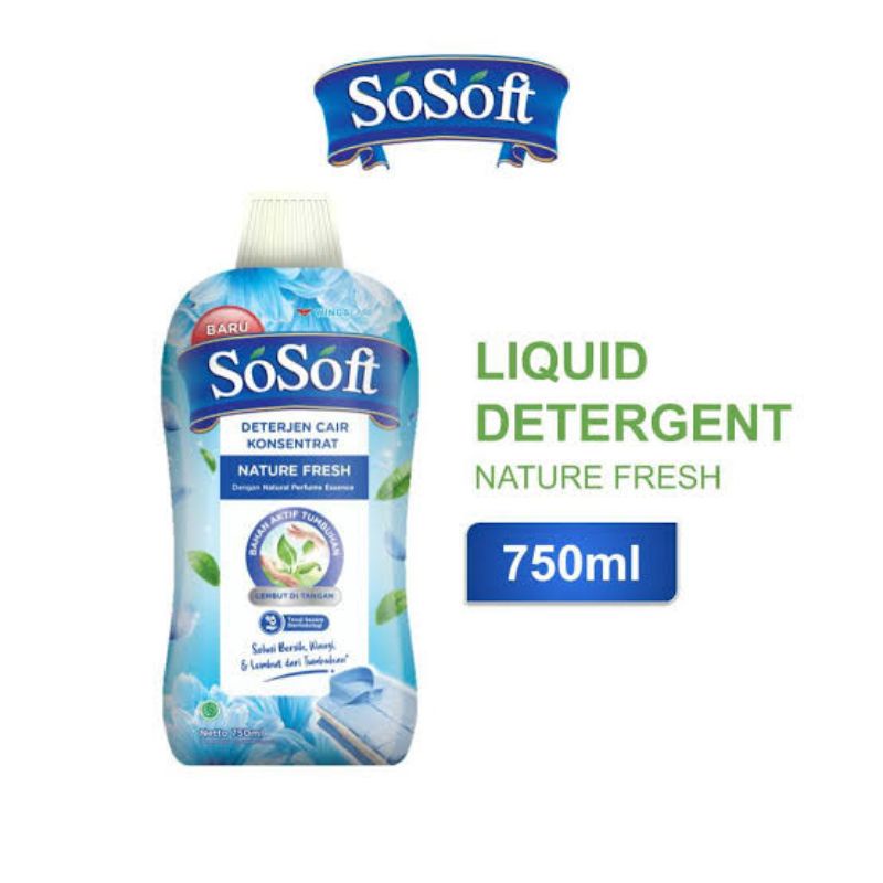 Jual So soft detergent cair 750ml | Shopee Indonesia