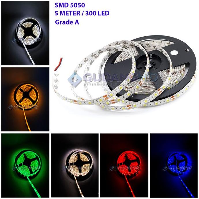 Jual Lampu LED Strip SMD 5050 12V 5 Meter Anti Air IP45 Outdoor Grade A ...