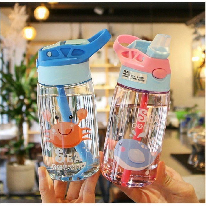 Jual Botol Minum Sedotan Anak 480 ml Motif Hewan Laut Botol Anak Paud ...