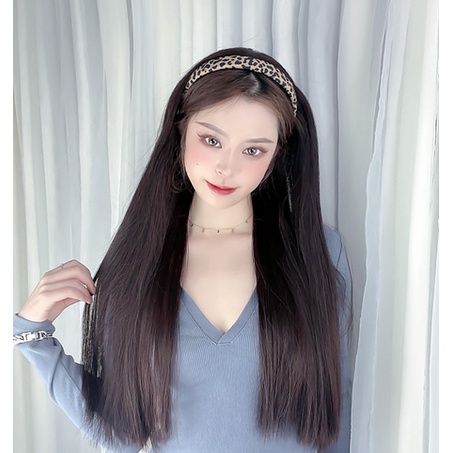 Jual Wig Bando - Wig Wanita Model Bandana Lurus Panjang | Shopee Indonesia