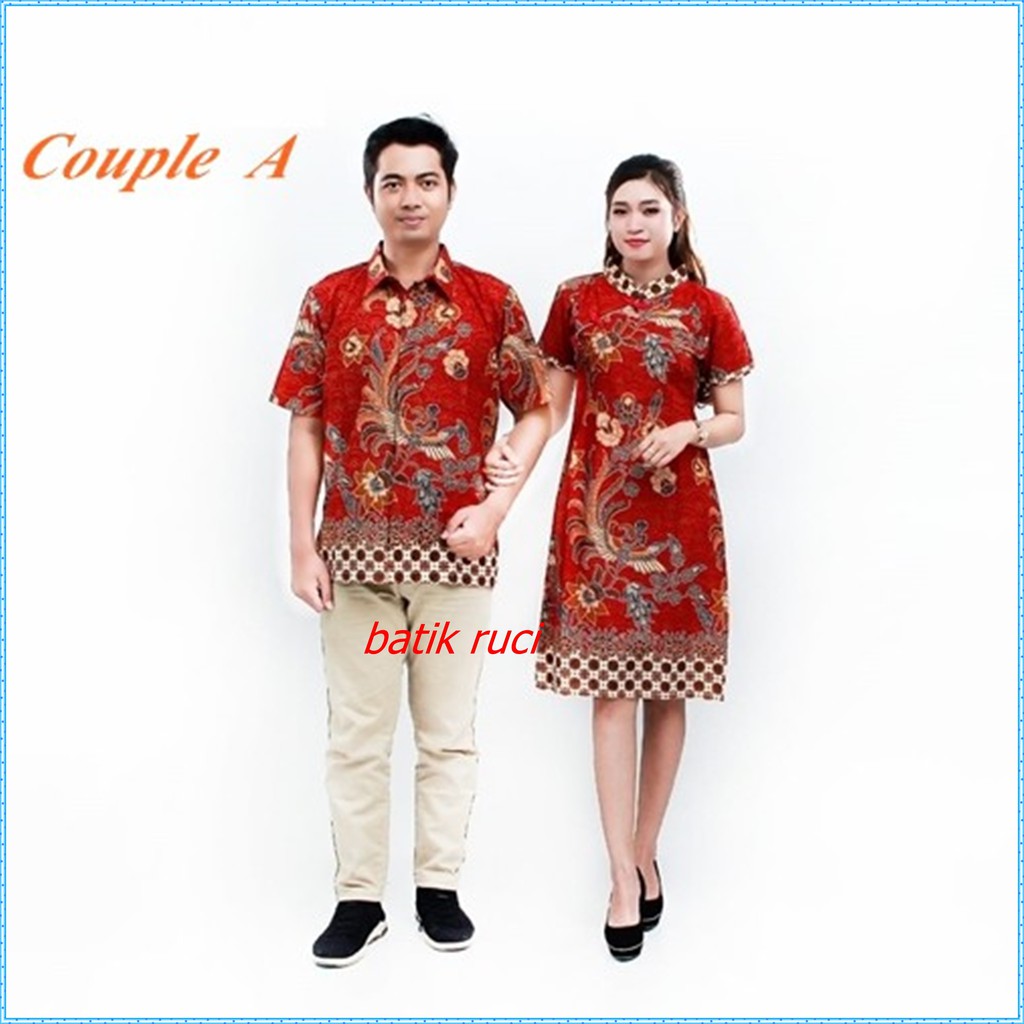 Jual Couple batik kemeja batik pria dress batik | Shopee Indonesia