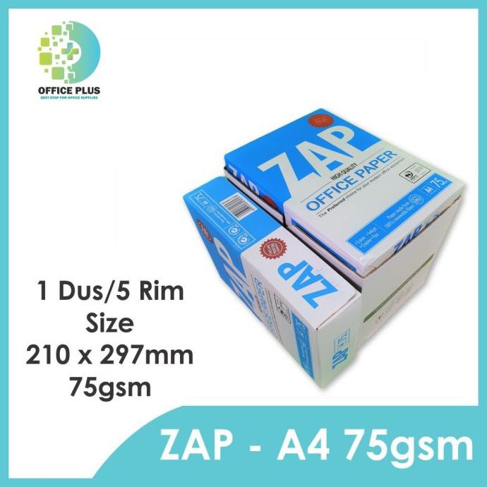 Jual Kertas A4 Kertas Hvs Kertas Fotokopi Zap Photocopy Paper 75 Gram ...