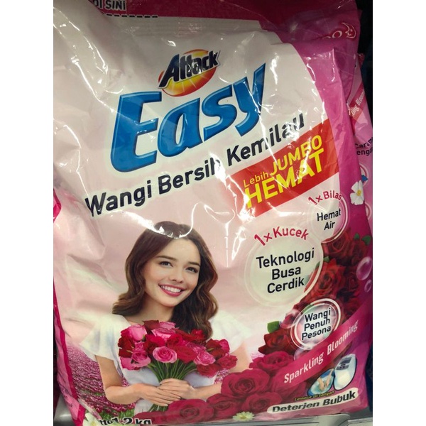 Jual KAO ATTACK DETERGENT POWDER EASY SPARKLING BLOOM BAG 1.2KG | Shopee Indonesia