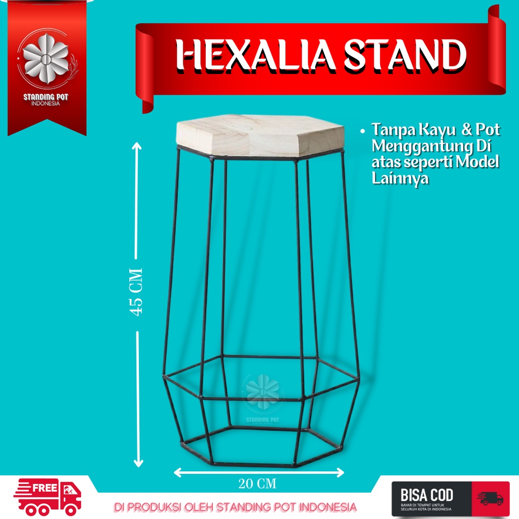Jual Standing Pot Besi 1 Set 2 Pcs Hexalia Minimalis Stand Plant Flower Rak Tempat Pot Vas Bunga ...