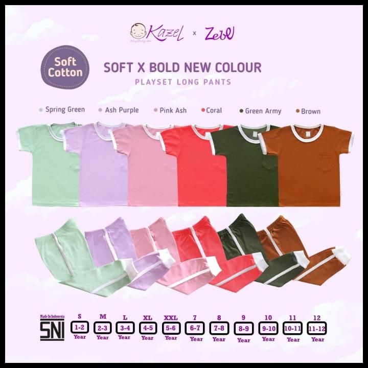 Jual Zebe Playset Longpants Soft Bold Colour Edition -Setelan Anak (1 ...