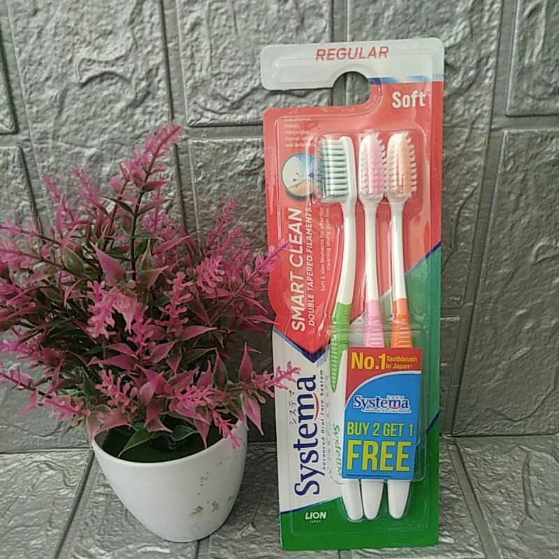 Jual SYSTEMA SIKAT GIGI SMART CLEAN SOFT ISI 3 REGULER HEAD - SIKAT ...
