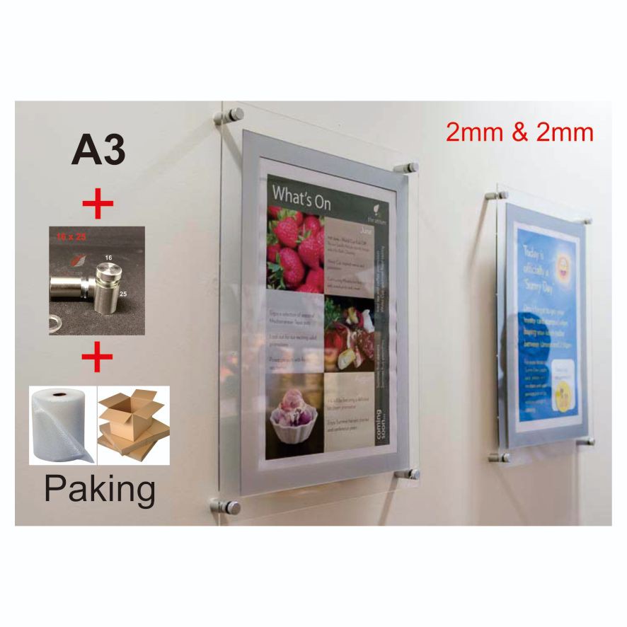 Jual Mount A3 Acrylic Display / Frame Akrilik / Akrilik Poster Dinding 2mm & 2mm | Shopee Indonesia