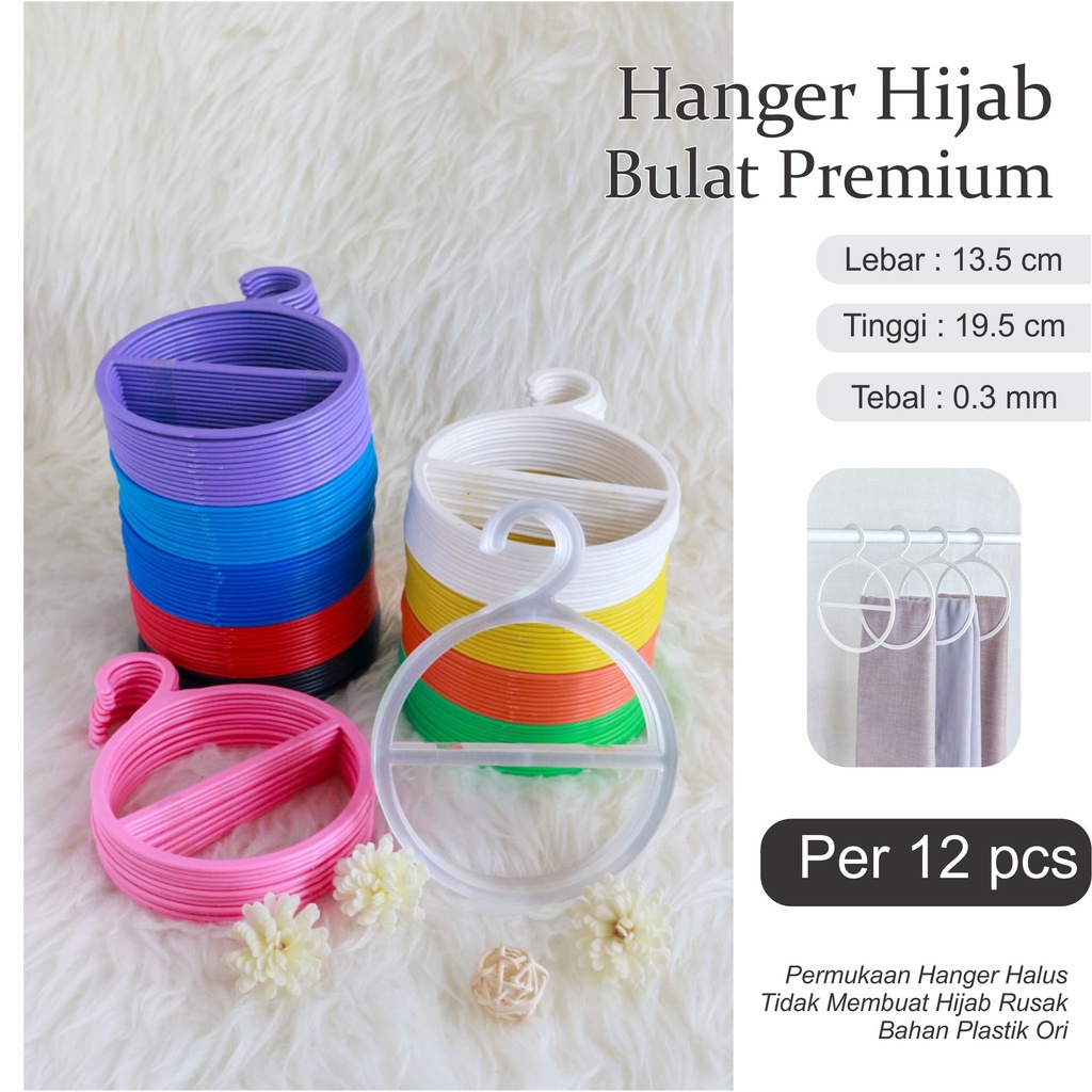 Jual Hanger Jilbab Hijab Bulat Bening dan Warna Scarf Pasminah Syal Per ...