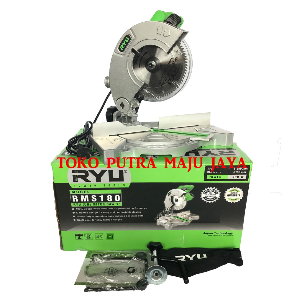 Jual MESIN POTONG ALUMINIUM RYU RMS 180 MESIN MITTER SAW RYU RMS180 ...