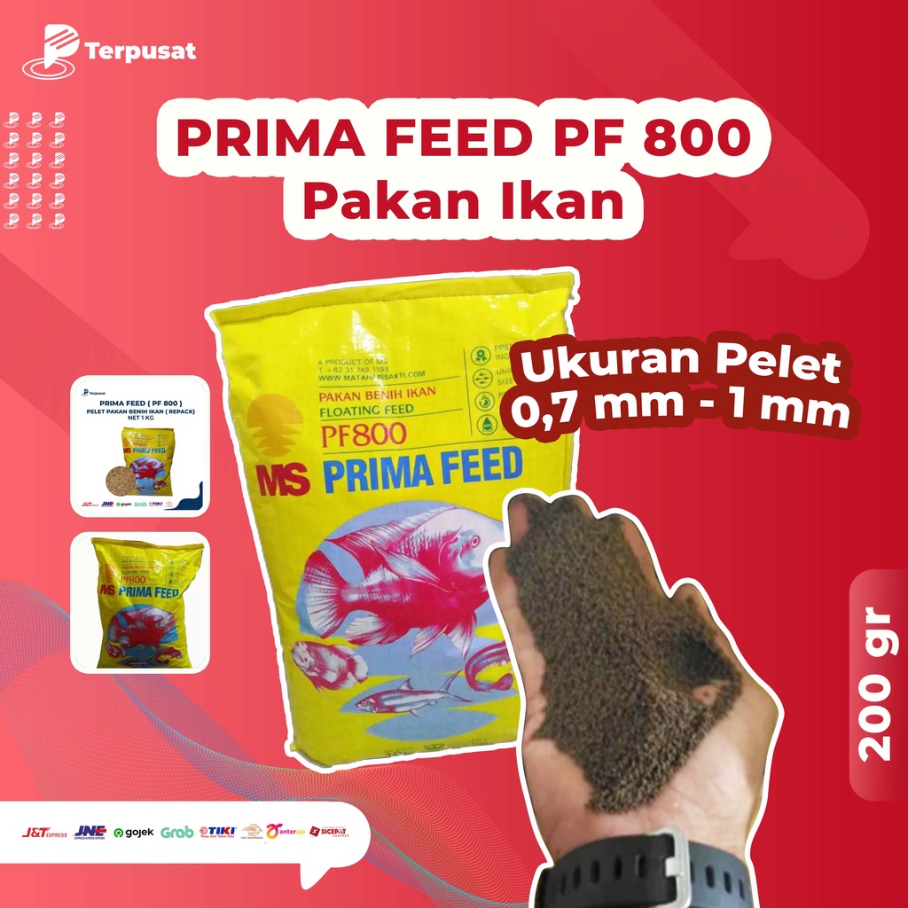 Jual Per 200 Gram PRIMA FEED PF 800 Makanan ikan Pakan Ikan Pelet ...