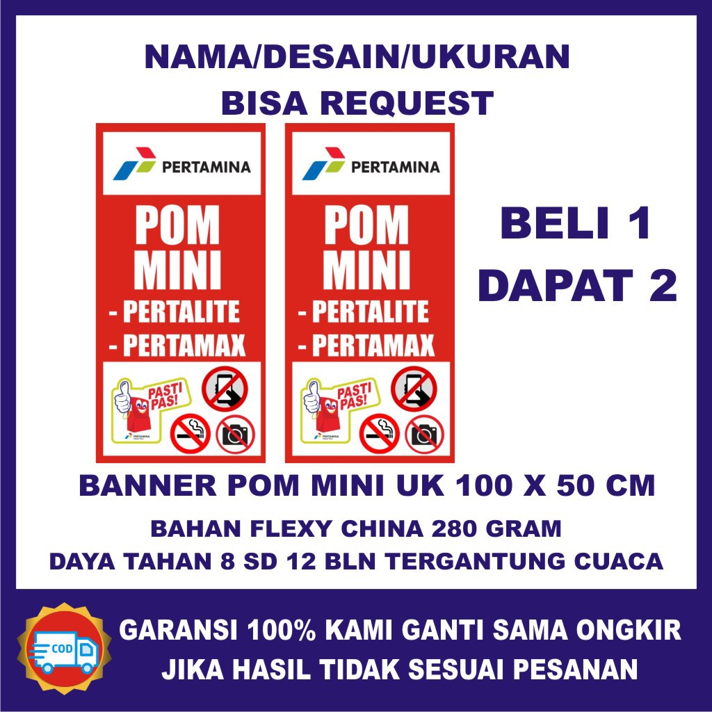 Jual Banner POM Mini Custom Desain | Shopee Indonesia