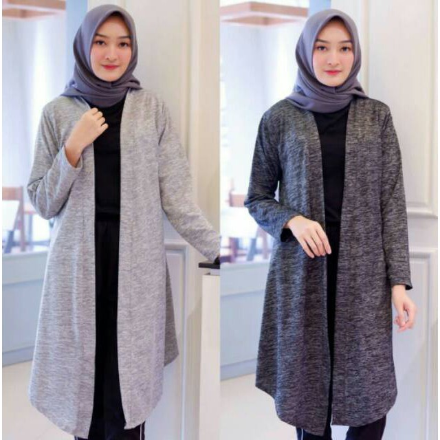 Jual Long Cardigan Panjang Rajut Wanita Fashion Muslim Kardigan Cardi Cardy Outer Tebal Polos ...