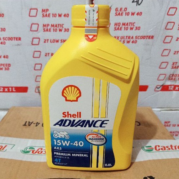 Jual OIL OLI SHELL ADVANCE AX5 0,8ml 15w-40 4T OLI MOTOR BEBEK 0,8Liter ...