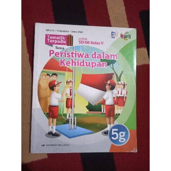 Jual Buku Bekas Tematik Terpadu Kelas 5 Sd Jilid 5g Erlangga Kurikulum