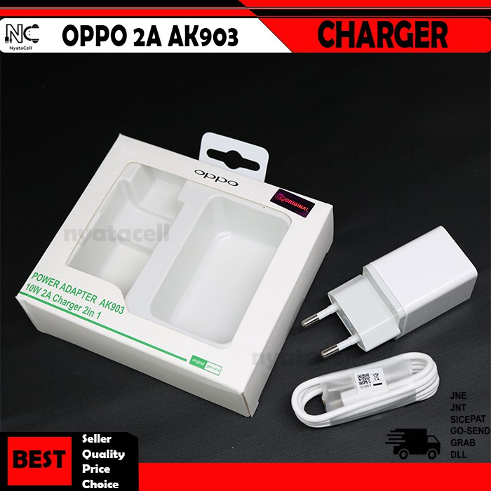 Jual Charger Oppo Micro USB 2A AK903 10W 2A A12 A3 A31 A3S A5S A7 A8 ...