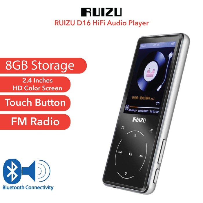 Jual Ruizu D16 bluetooth hifi audio video player | Shopee Indonesia