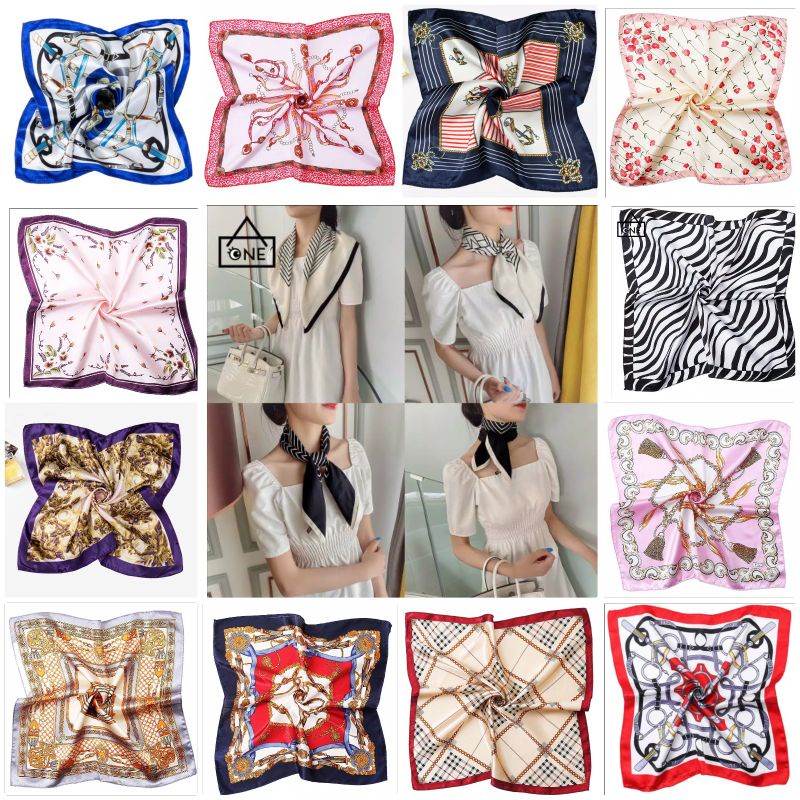 Jual Syal Fashionable sutra syal leher syal tas syal 50x50 scarf satine ...