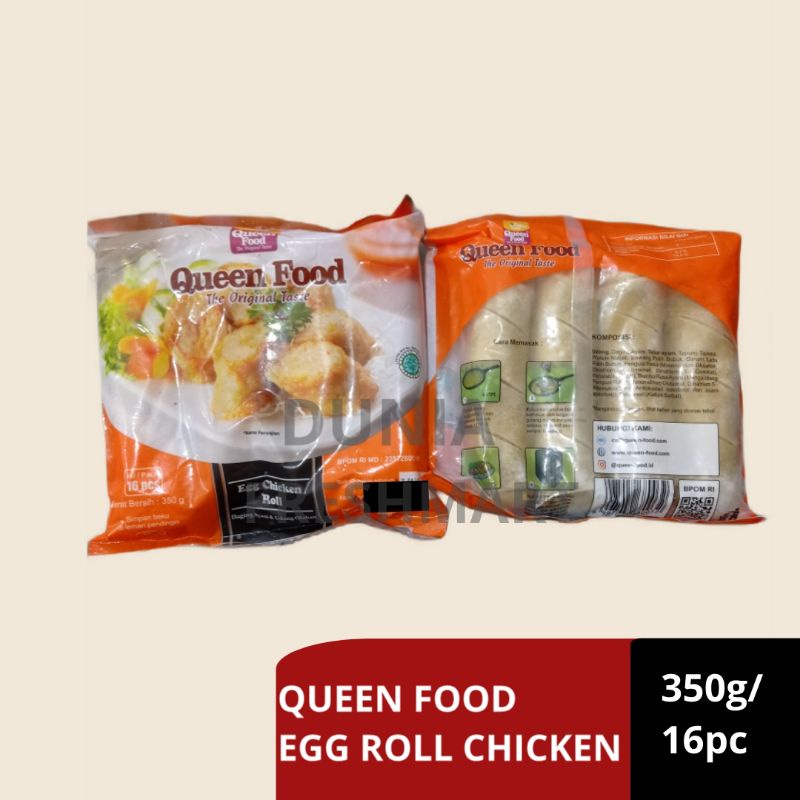 Jual QUEEN FOOD EGG CHICKEN ROLL ORIGINAL 350gr/16pcs EGG ROLL CHICKEN ...