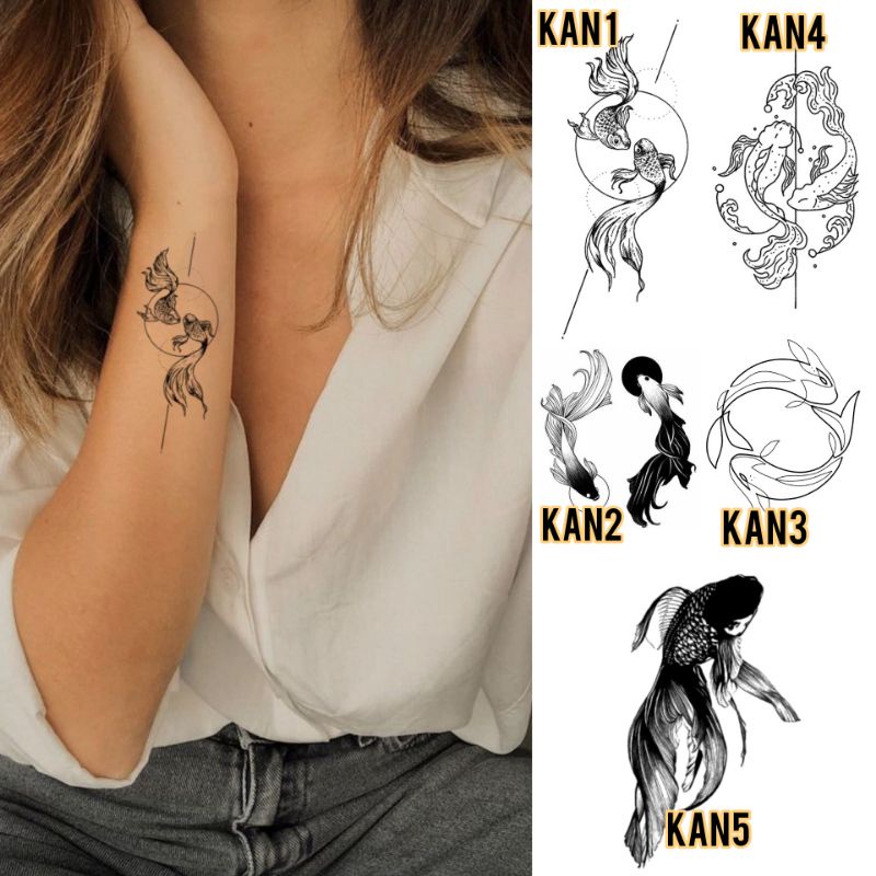 Jual Tato Basic Tahan 5-7 Hari Tato Temporer Ikan Couple Tato fish ...