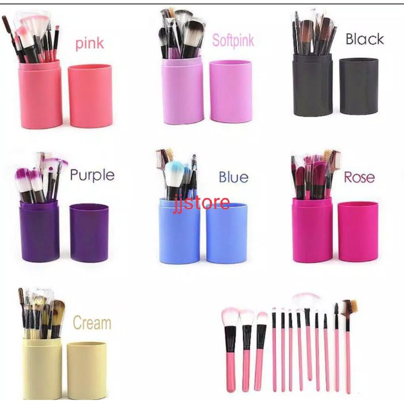 Jual Kuas set make up brush set 12 in | Shopee Indonesia