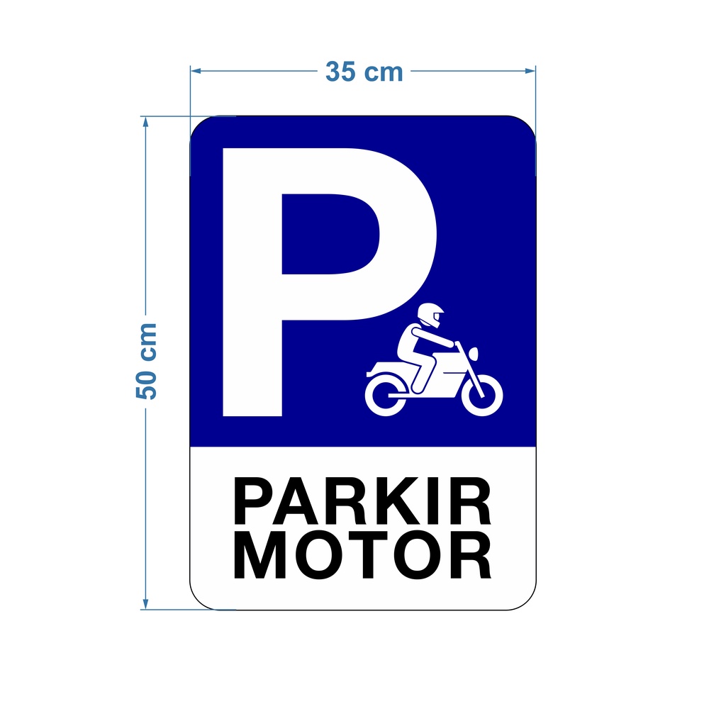 Jual Rambu Parkir Motor 35cm x 50cm Plat Alumunium | Shopee Indonesia