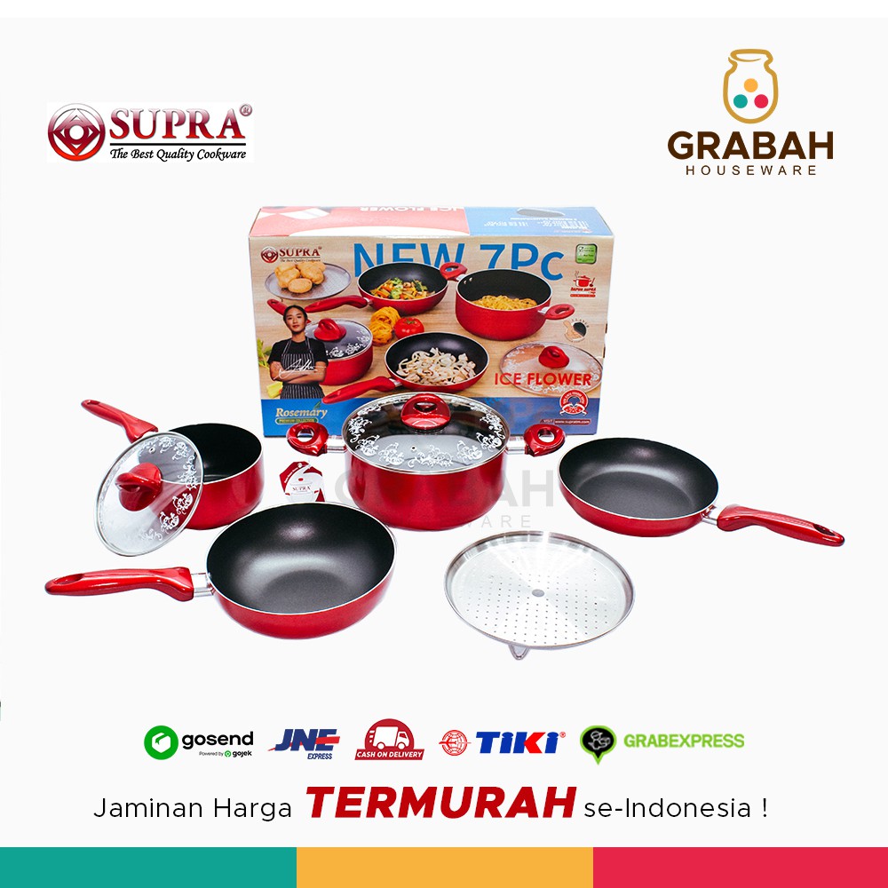 Jual Supra Panci Set Cookware Set Premium 7 pcs Berbahan Alumunium ...