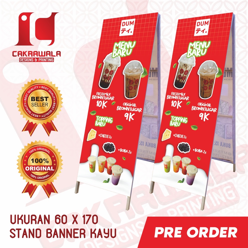 Jual STAND BANNE KAYU UKURAN 60 X 170 - SEGITIGA BANNER KAYU PROMO ...