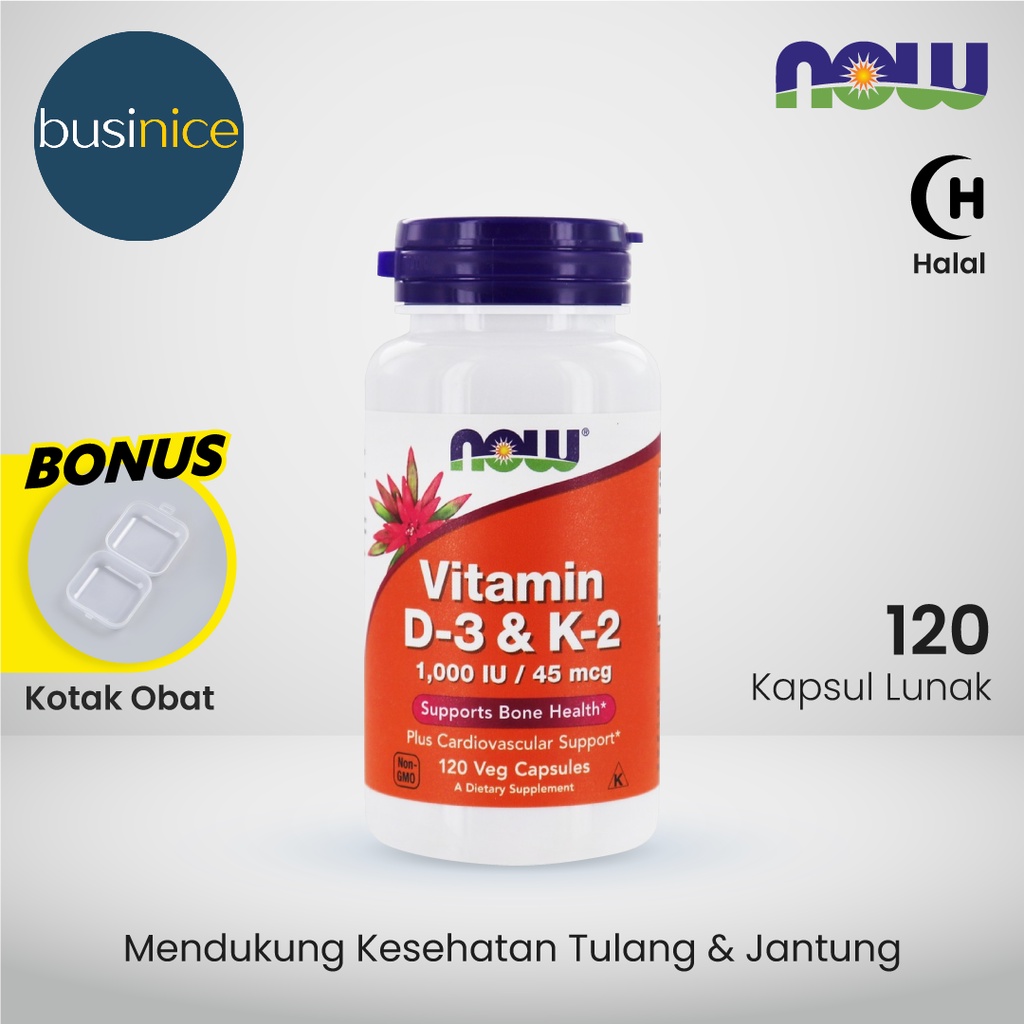 Jual Now D3 K2 1000IU 45 mcg 120 Veg Kapsul Vitamin Kesehatan Tulang Jantung | Shopee Indonesia
