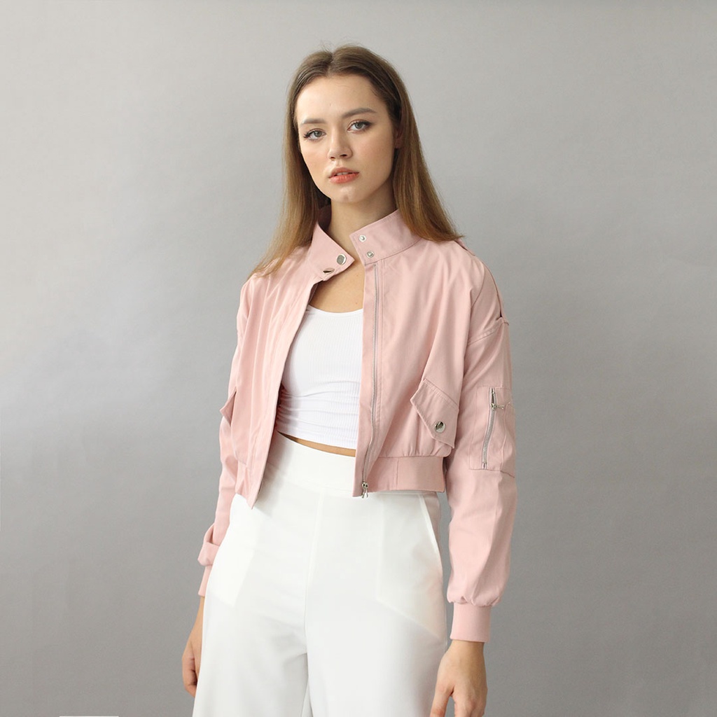 Jual Magnolia Collection Crop Jacket Peach | Shopee Indonesia