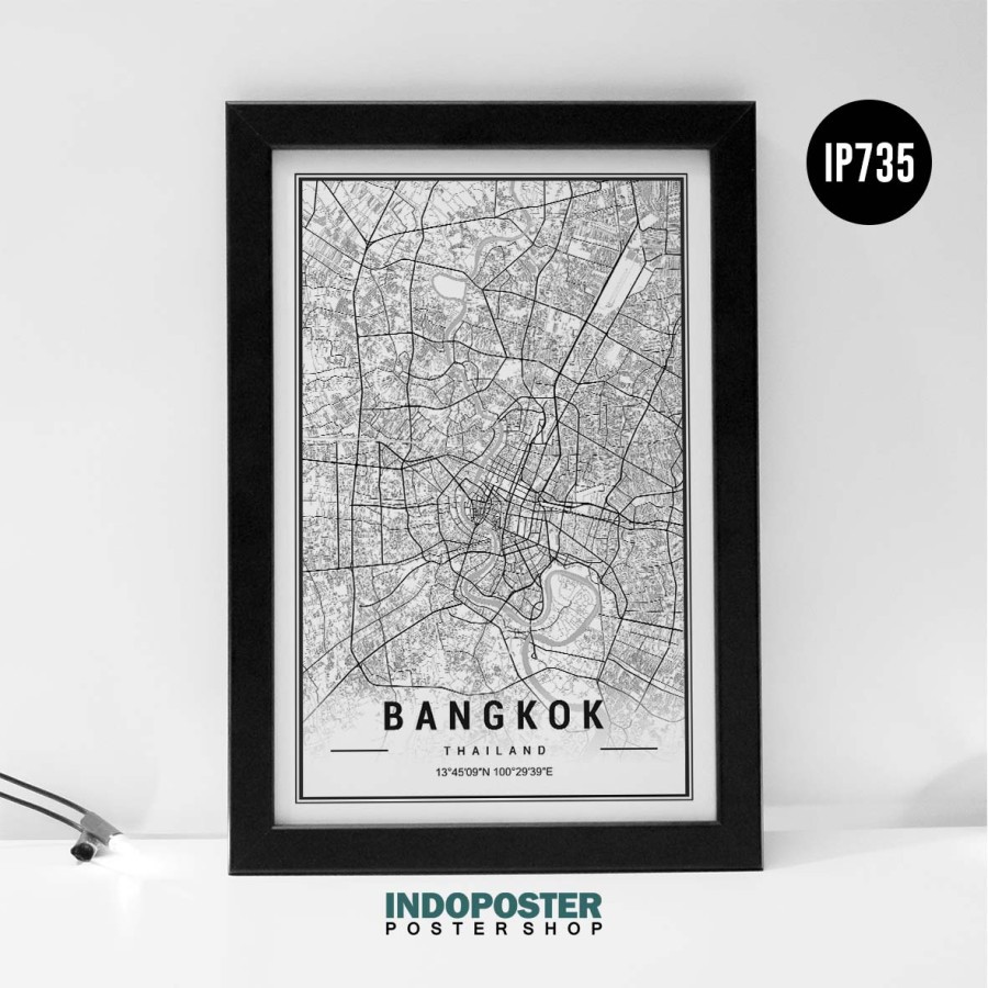 Jual Poster Hiasan Dinding City Map Peta Bangkok PIPIMOCI A3 45X30cm ...