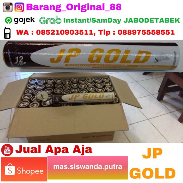 Jual Shuttlecock / Kok Bulutangkis Badminton JP Gold Jaya Pro Asli ...