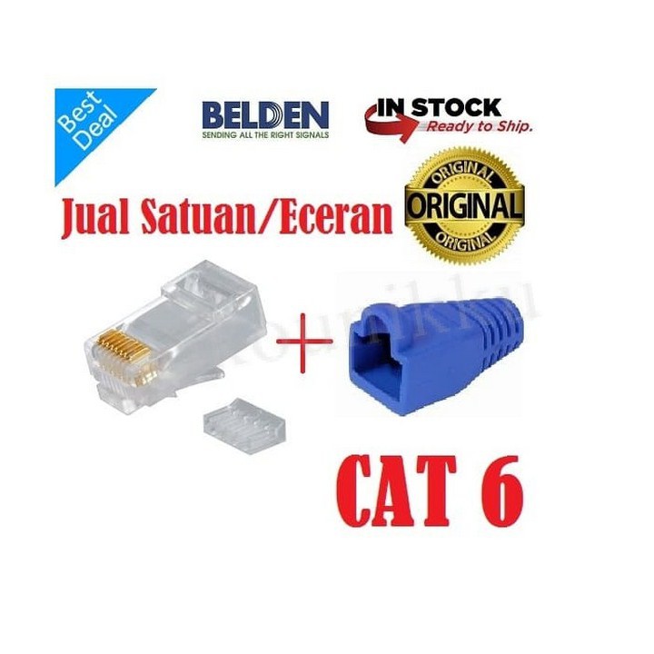 Jual Konektor Rj45 Cat6 Belden Original Dan Plug Booth Satuan - Jual ...