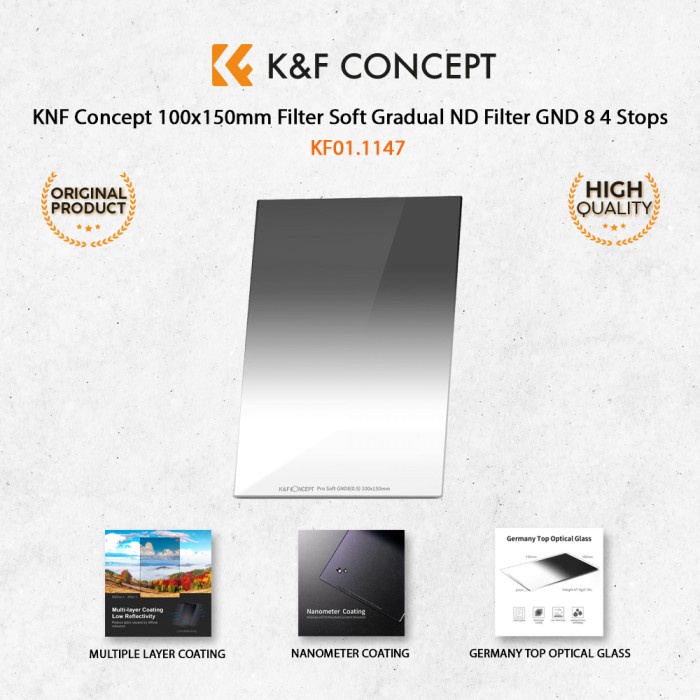 Jual K&F Concept 100x150mm Filter Soft Gradual ND Filter GND 8 3 Stops ...