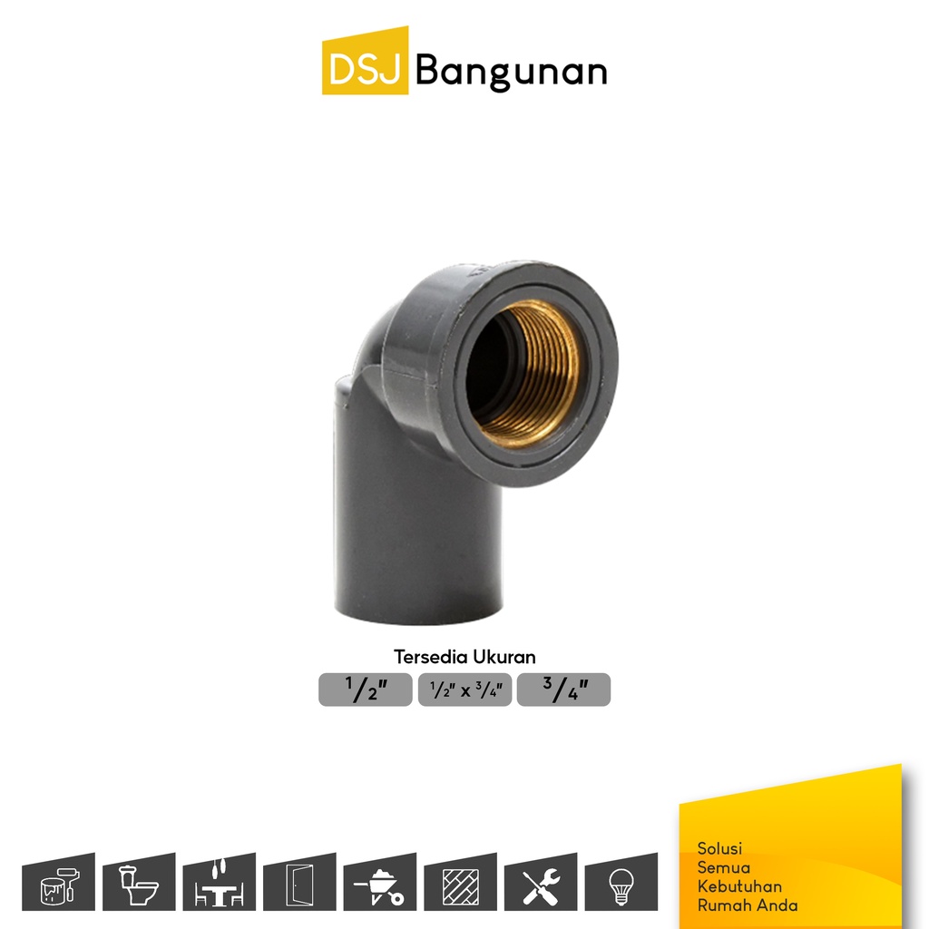 Jual Rucika Faucet Elbow / Knee Drat Dalam Kuningan AW | Shopee Indonesia