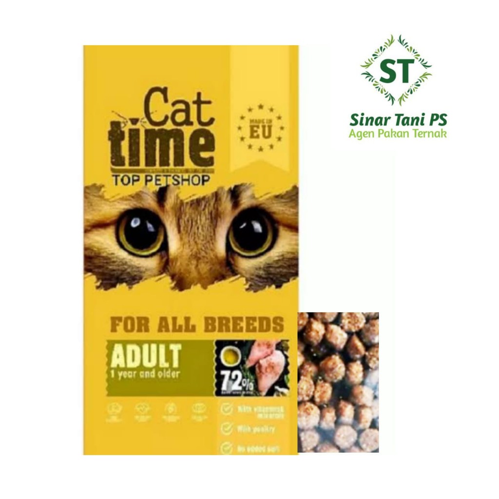 Jual Cat Time 1kg chicken tuna flavour makanan kucing | Shopee Indonesia