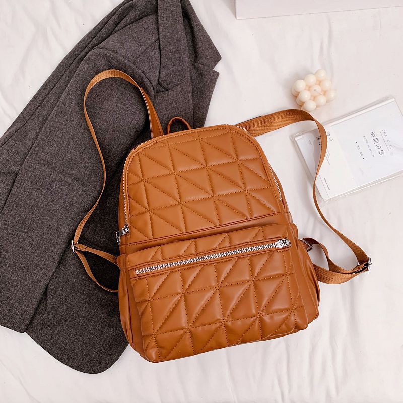 Jual TAS RANSEL BACKPACK WANITA COKLAT KULIAH KANTOR SEKOLAH KULIT ...