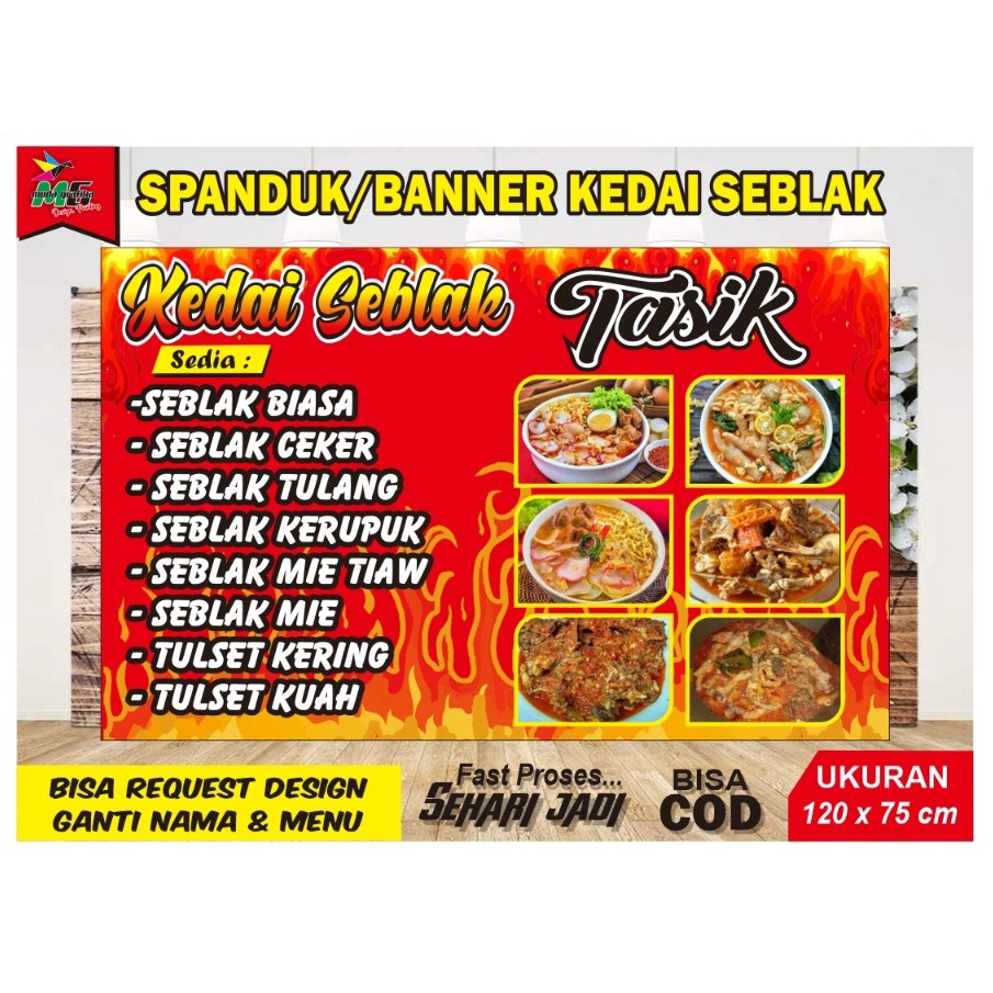 Jual Spanduk Kedai Seblak/Banner Warung Seblak 120x75 | Shopee Indonesia